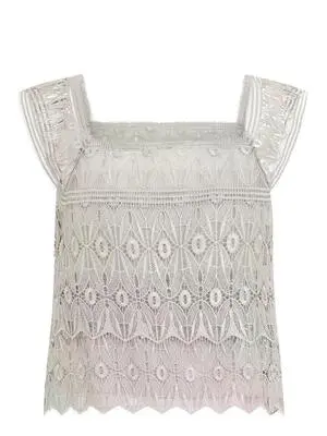 Alberta Ferretti Lace Layered Blouse - Grey