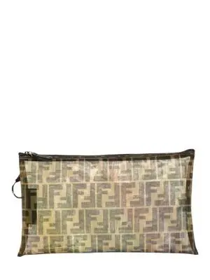 Fendi Zucca Mesh Clutch Bag - Brown
