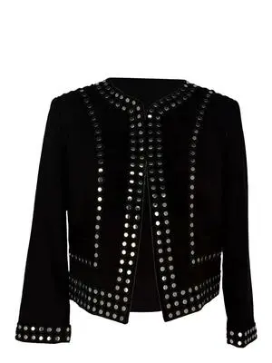 Michael Kors Studded Open-front Blazer - Black