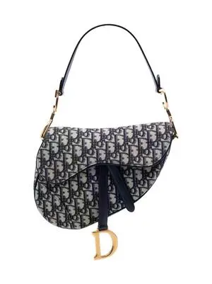 DIOR Christian Dior Oblique Canvas Saddle Shoulder Bag