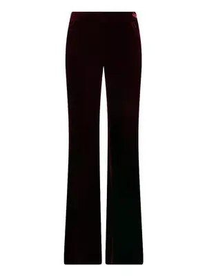 Alberta Ferretti Velvet Flared Trousers - Red