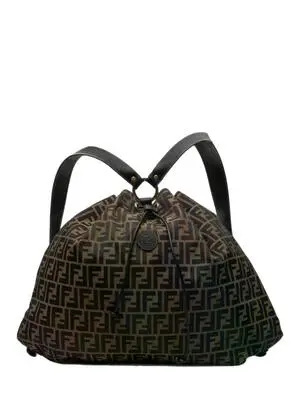 Fendi Zucca Canvas Drawstring Backpack - Brown