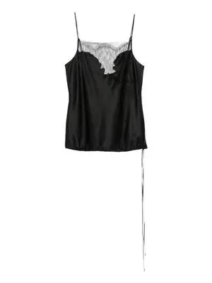 Carine Gilson Lace-trimmed Silk-satin Camisole - Black
