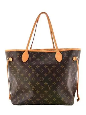 LOUIS VUITTON Louis Vuitton Neverfull MM Monogram Canvas Tote Bag Brown