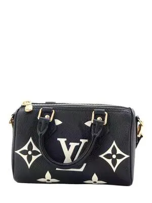 LOUIS VUITTON Chain Speedy Bandouliere Nm Bag Bicolor Monogram Empreinte Giant Nano - Black
