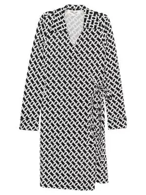 Diane Von Furstenberg Diane Von Furstenberg Chain-Link Print Wrap Dress Black