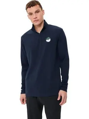 MALBON Mid-weight Stretch Jersey Quarter Zip Jacket - Navy
