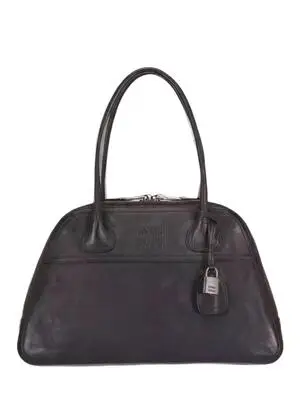 MIU MIU Medium Vivant Logo-embossed Leather Tote Bag