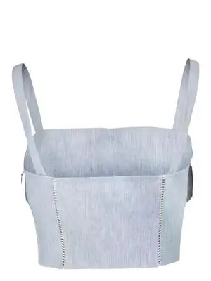 HEVRON Alba Ladder-stitch Cropped Top - Blue