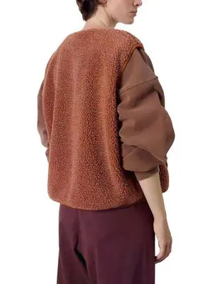 American Vintage Hoktown Shearling-effect Waistcoat - Orange