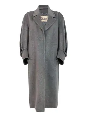 HERNO Herno Puffed-Sleeve Cashmere Coat