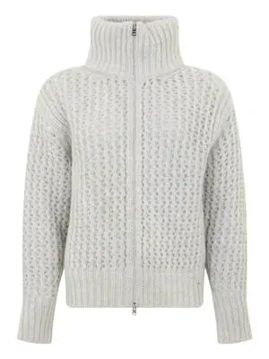 Herno Zip-up High-neck Cardigan - Neutrals