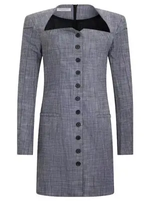Philosophy Di Lorenzo Serafini Button-up Cutout Detail Mini Dress - Grey