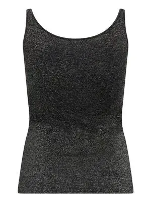 Alberta Ferretti Metallic Effect Sleeveless Top - Black