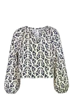 Tanya Taylor Tanya Taylor Adelina Puff-Sleeve Blouse Neutrals