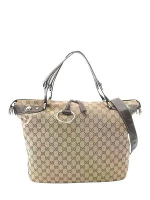 Gucci Gg Canvas Icon Bit Satchel - Neutrals