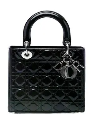 Dior Patent Cannage Lady Satchel - Black