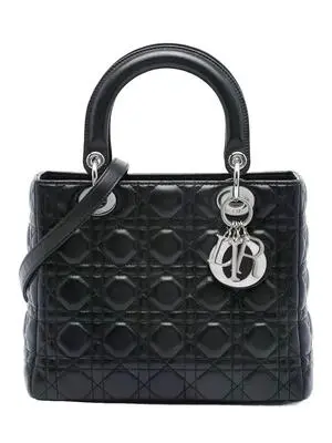 Dior Lambskin Cannage Lady Satchel - Black