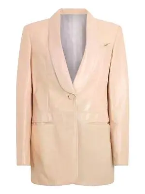 Philosophy Di Lorenzo Serafini Notched-collar Leather Blazer - Pink