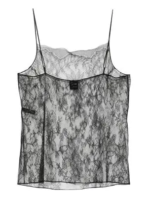 Carine Gilson Lace Silk Blouse - Black