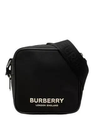 Burberry Nylon Crossbody Bag With Leather Trim - Black