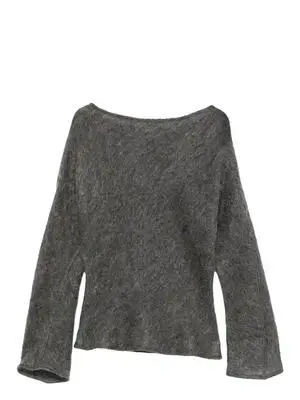 Carine Gilson Mohair Long-Sleeve Sweater Grey