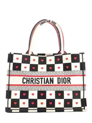Dior Christian Dior Dioramour Book Printed Canvas Medium Tote Bag Multicolour