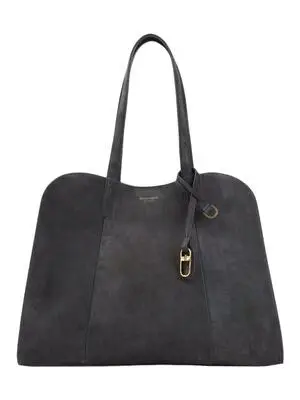 Giorgio Armani Giorgio Armani Suede Logo Tote Bag Grey