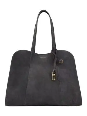 Giorgio Armani Suede Logo Tote Bag - Grey