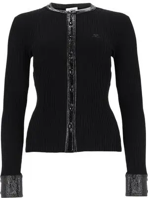 COURREGES Courrèges Ribbed Cardigan With Vinyl Details