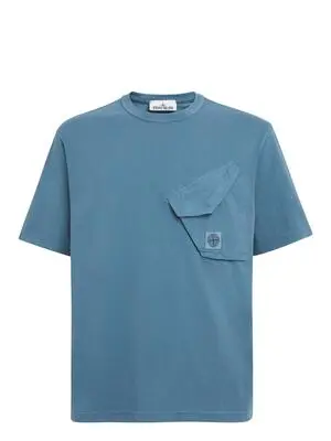Stone Island Cotton Compass Pocket T-shirt - Blue