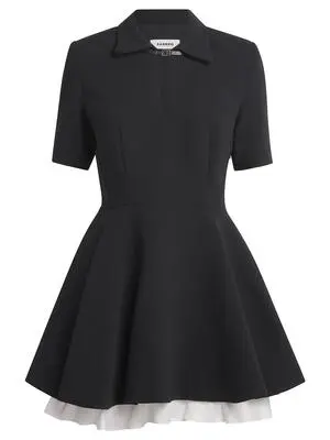 Sandro Layered Crepe Mini Dress - Black