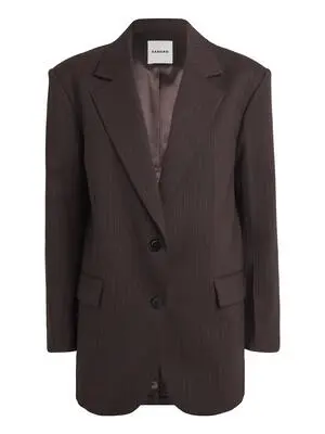 Sandro Striped Single-breasted Blazer - Brown