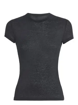 SKIMS Semi-sheer Ribbed T-shirt - Black