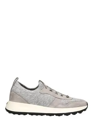 TOD'S Suede And Knit Sneakers - Grey