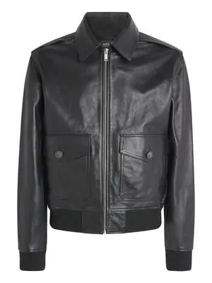 A.P.C. A.P.C. Gael Leather Bomber Jacket