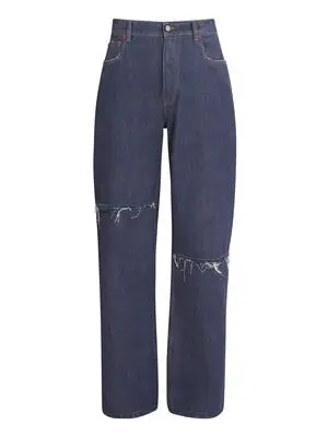 MAISON MARGIELA Ripped Wide-leg Jeans - Blue