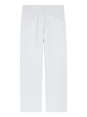 Veronica Beard Veronica Beard Cassidee Wide-Leg Twill Trousers Light Blue