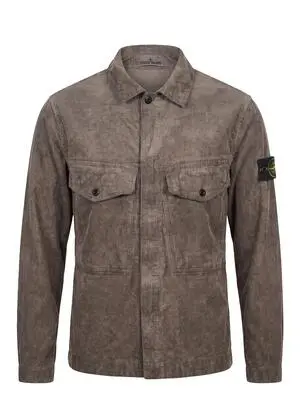 Stone Island Stone Island Men Corduroy Garment Dyed `Terra` Shirt Multicolor