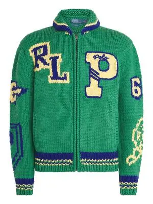 Polo Ralph Lauren Wool Varsity Zip-up Cardigan - Green