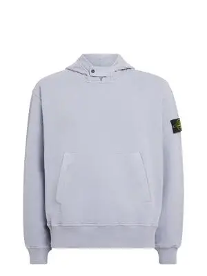 Stone Island Organic Cotton Compass Hoodie - Grey