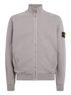 Stone Island Organic Cotton High Neck Track Jacket - Grey