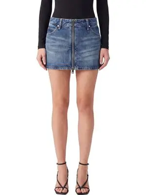 Alexander Wang Slim Fit Denim Mini Skirt - Blue