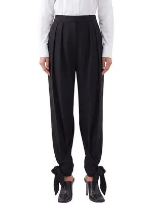 Chloé High-waisted Wide-leg Tailored Wool-blend Trousers - Black