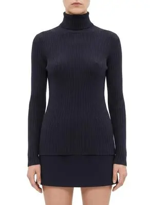 Fabiana Filippi FABIANA FILIPPI Wool, Silk, And Cashmere Turtleneck Jumper Blue