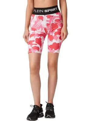 PLEIN SPORT Camouflage Print Biker Shorts - Fuchsia