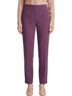 Alberta Ferretti Alberta Ferretti High-Waisted Wool Blend Trousers Red
