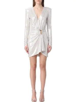 PHILIPP PLEIN Philipp Plein Lamé Jersey Sheath Mini Dress With Padded Shoulders