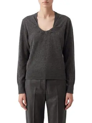 MAISON MARGIELA Long-sleeved Crew-neck Jumper In Pure Virgin Wool - Grey