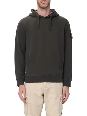 Stone Island Stone Island Cotton Hoodie With Compass Logo Patch Brown